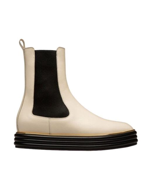 Bally Faelisa 6239410 Bone Calf Plain Combat Boots in Black | Lyst
