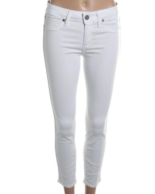 PAIGE Verdugo Denim Low-Rise Cropped Jeans in Gray | Lyst