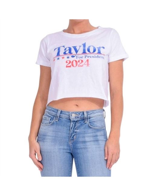 Prince Peter Ts Election Crop Tee in Blue | Lyst