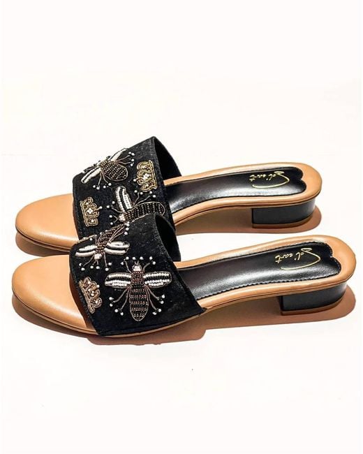 Sol’eart Bees & Crowns Sandal in Black | Lyst