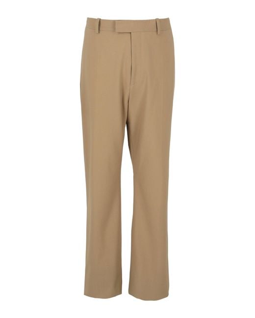 Ferragamo Wide Leg Pants in Natural for Men | Lyst