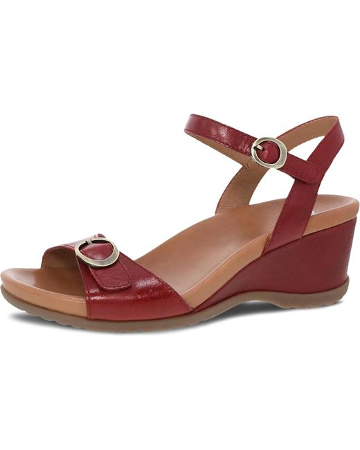 Dansko Arielle Wedge Sandal in Brown | Lyst
