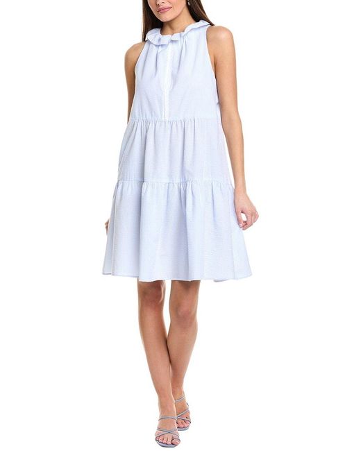 Sara Campbell Line Dress in Blue | Lyst