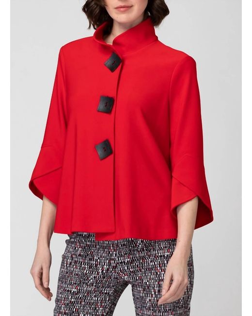 Joseph Ribkoff Cape Jacket in Red | Lyst