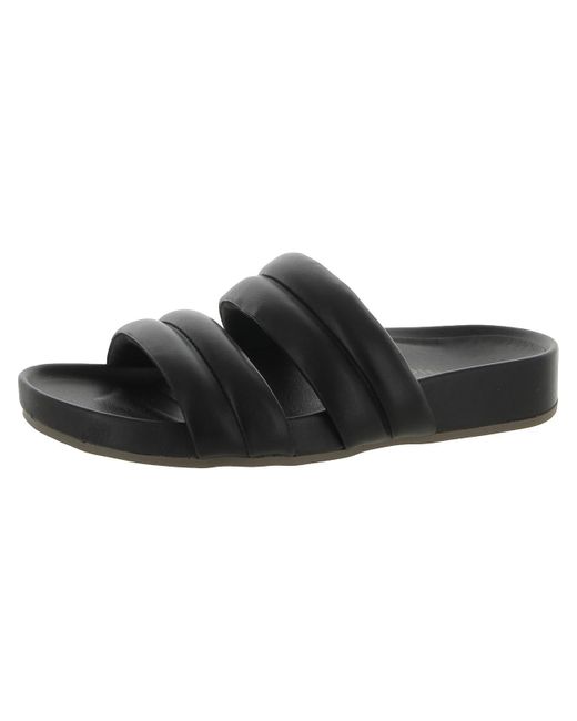Vionic Mayla Faux Leather Slip On Slide Sandals In Black Lyst