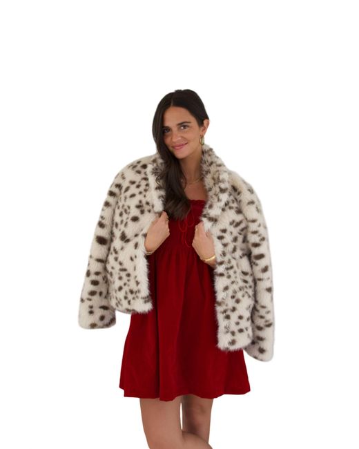 Bailey Rose Leopard Fur Coat in Red | Lyst