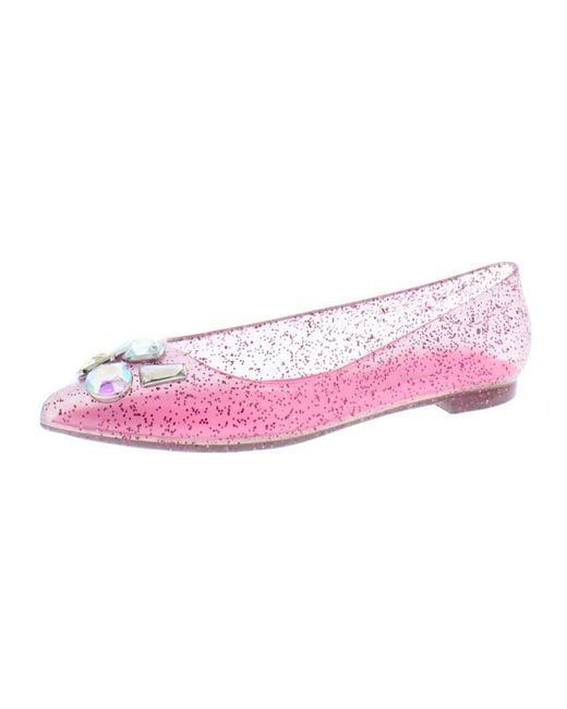 Katy Perry The Princess Embellished Glitter Flats in Pink | Lyst