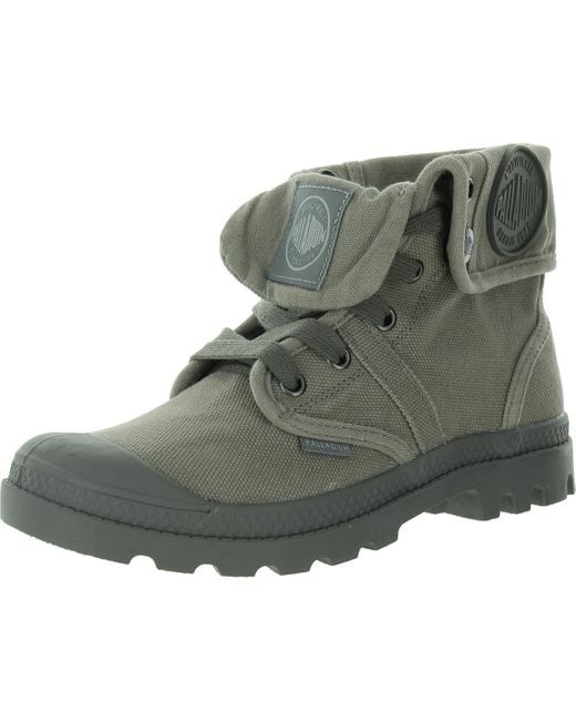 Palladium Pallabrouse Baggy Canvas Fold-Over Combat Boots in Green | Lyst