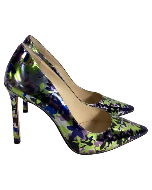 Jimmy Choo Camo Print Floral Pumps in Blue | Lyst