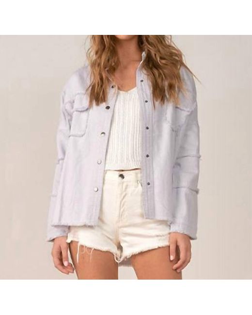 Elan Rock And Roll Button Up Jacket in White | Lyst