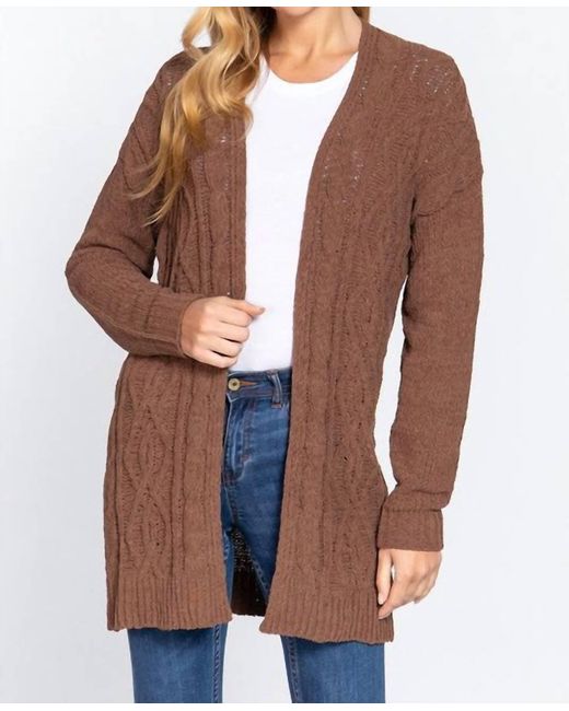 Active Basic Sutton Chenille Cardigan in Brown | Lyst