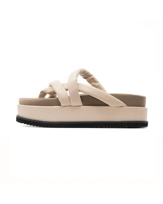 Roam Asymmetrical Stack Platform Sandals in White | Lyst
