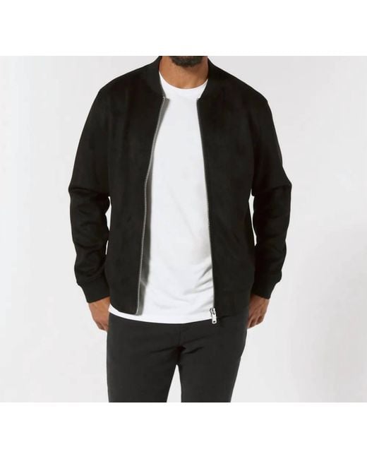7 Diamonds Evolution Suede Bomber Jacket in Black for Men | Lyst