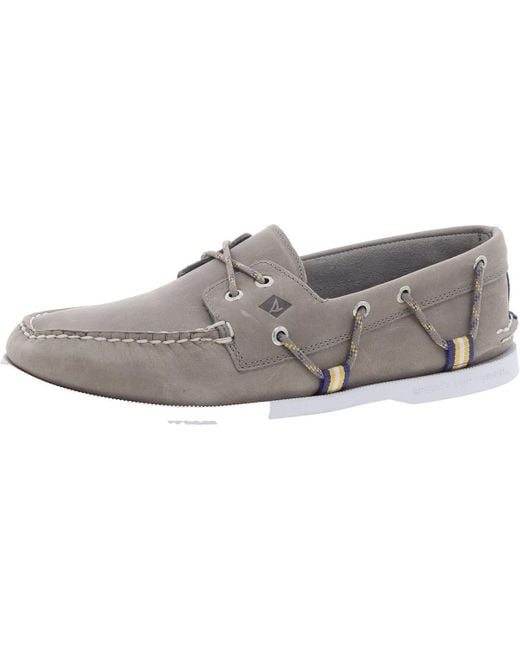 Sperry Top-Sider A/O Webbing Sport Leather Flat Boat Shoes in Gray for ...