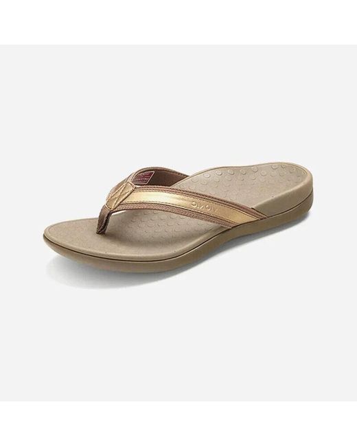 Vionic Tide Ii Sandals Bronze Leather Toe Post Slip-On Thong Zpo280 ,6 ...