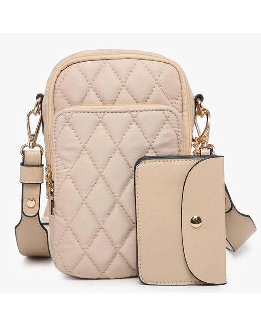 Jen & Co. Parker Quilted 3 Compartment Crossbody With Pouch in Natural ...