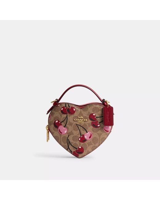 COACH Heart Crossbody Bag in Brown | Lyst