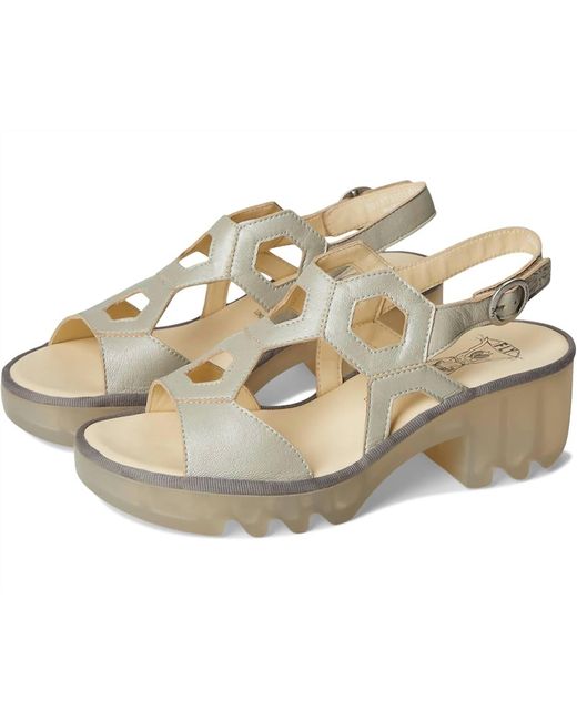 Fly London Tewa Sandal in Metallic | Lyst