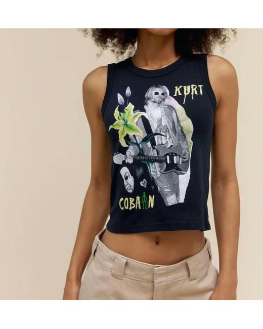 Daydreamer Kurt Cobain Lily Roth Shrunken Tank in Blue | Lyst
