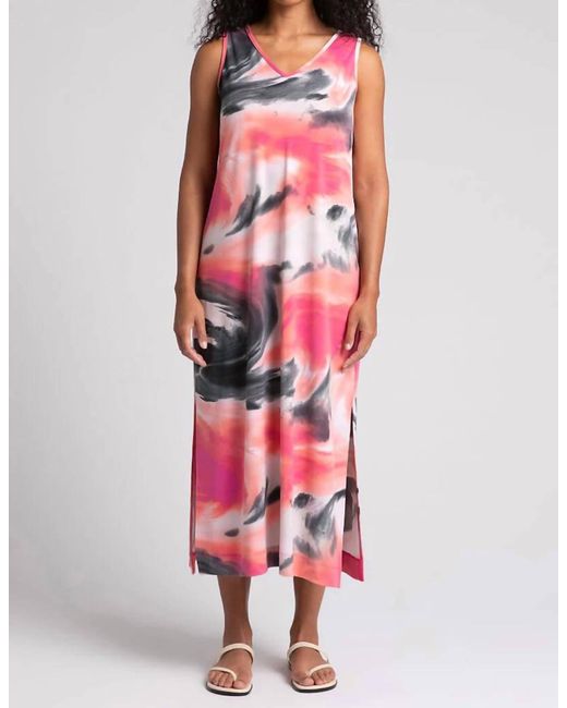 Sympli Slit Reversible Tank Dress in Red | Lyst