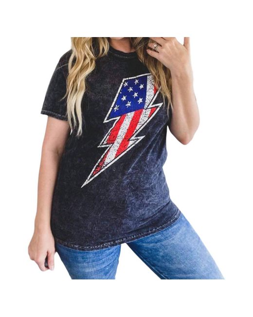 She Shed Flag Lightning Bolt Tee in Blue | Lyst