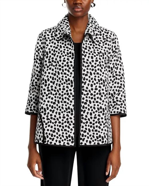 Caroline Rose Easy Aline Jacquard Shimmer Jacket in White | Lyst