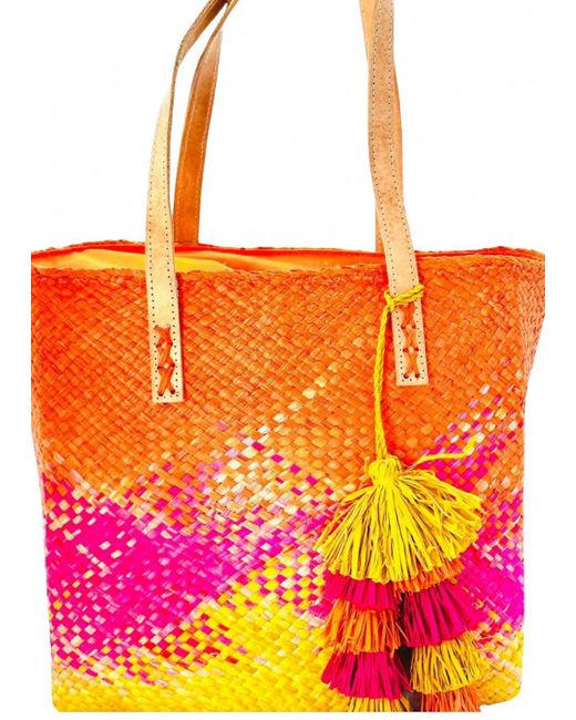 Holden Ombre Straw Handbag in Orange | Lyst