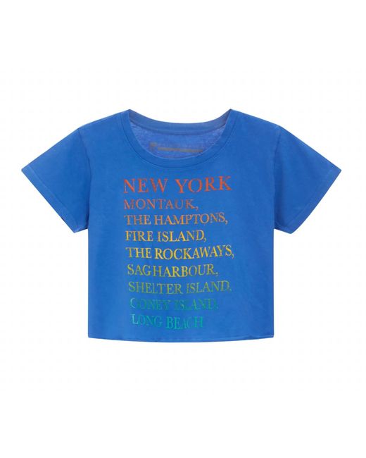 Prince Peter New York Beaches Cropped Tee in Blue | Lyst
