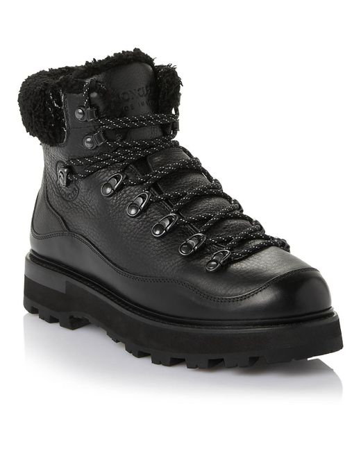 Moncler Peka Trek Faux Leather Ankle Winter & Snow Boots in Black | Lyst