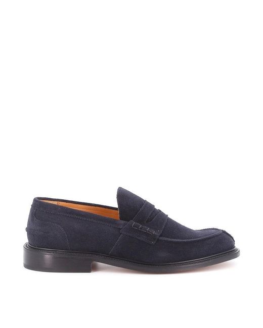 Tricker's Ocean Suede Moccasin Loafers in Blue for Men | Lyst