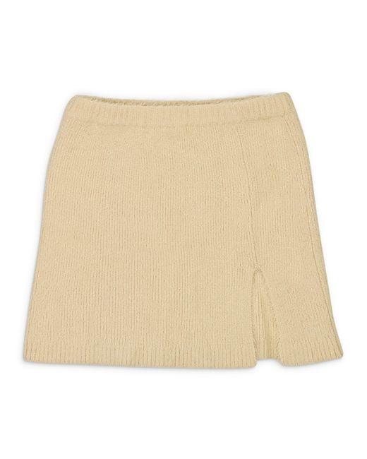 CALLIPYGIAN Furry Mini Skirt in Natural | Lyst