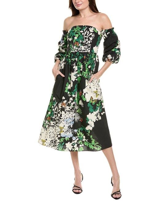 FLORA BEA NYC Rowan Midi Dress in Green | Lyst