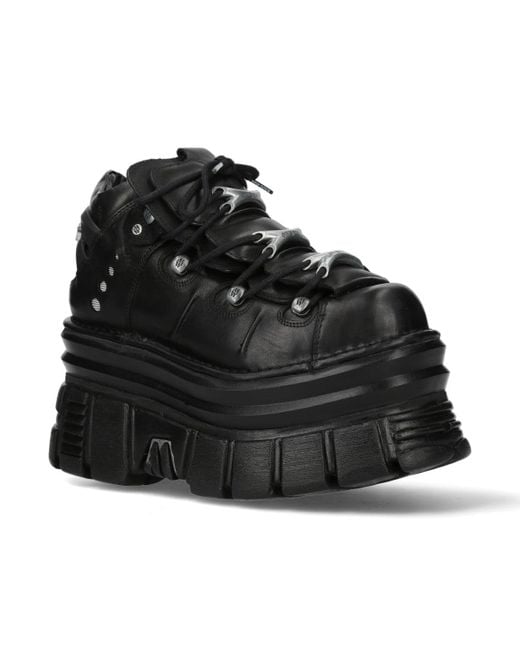 New Rock M-106-C178 Tower Gothic Punk Chunky Ankle Boots in Black | Lyst