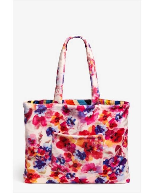 Johnny Was Summer Days Terry Beach Tote in Red | Lyst