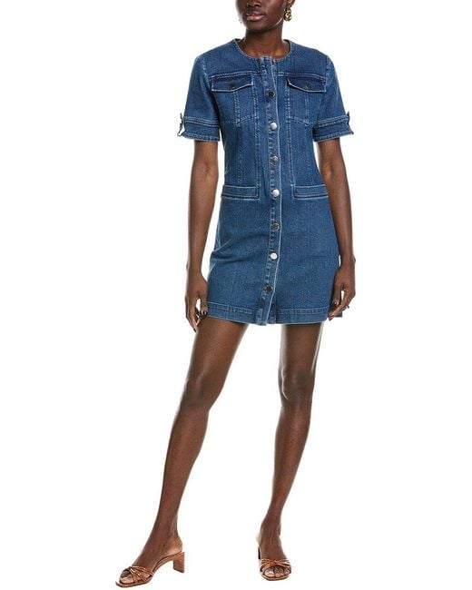 Toccin Ale Short Sleeve Button Front Denim Dress in Blue | Lyst