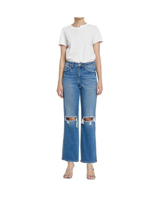 Flying Monkey Gladden High Rise Slim Wide Leg Jeans in Blue | Lyst