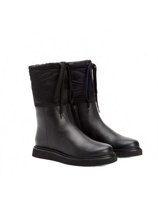 Aquatalia Nylon Shearling Lining Mid Calf Winter Boots in Black | Lyst