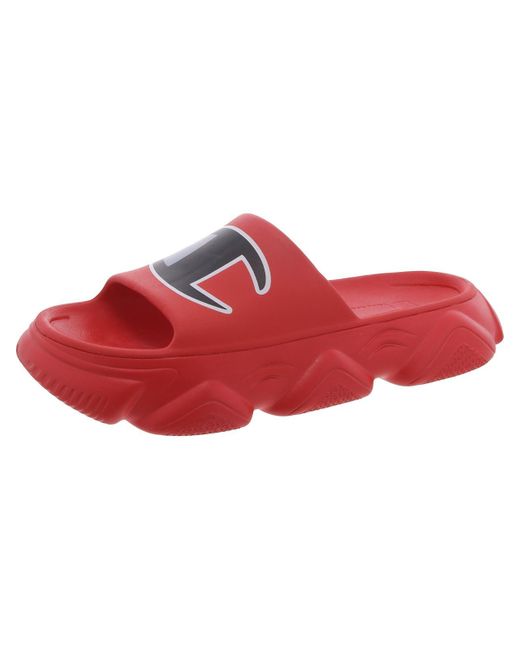 Champion Logo Slip-On EVA Pool Slides in Red for Men | Lyst