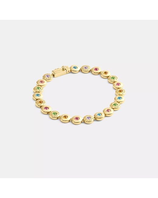 COACH Plated Brass Tennis Bracelet in Metallic | Lyst