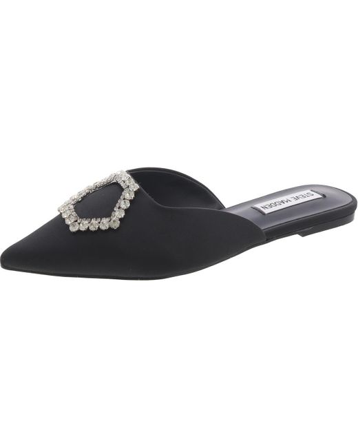 Steve Madden Flore Satin Embellished Mules in Black | Lyst