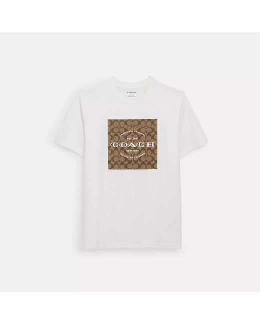 COACH Signature Square T Shirt in White for Men | Lyst