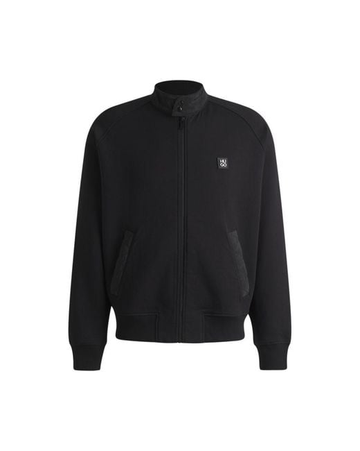 HUGO Jacket With Contrast Trims in Black for Men | Lyst