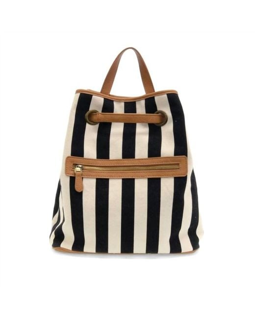 Joy Susan Awning Stripe Backpack in Black | Lyst