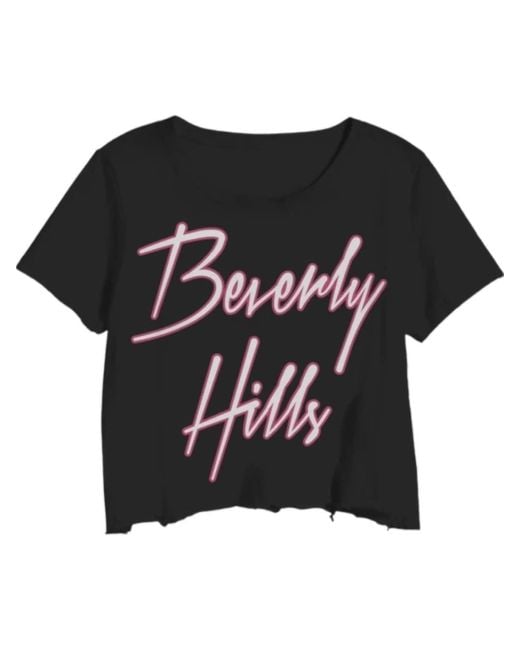 Prince Peter Beverly Hills Logo Crop Tee in Black | Lyst