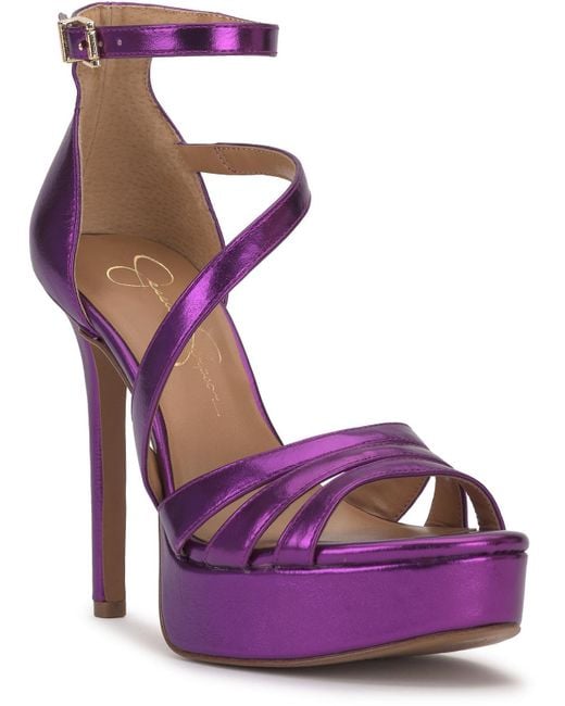 Jessica Simpson Shyremin Metallic Platform Pumps in Purple | Lyst