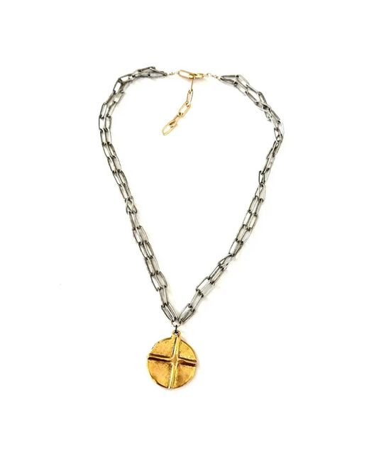 CV Designs Reversible Token Necklace in Metallic | Lyst