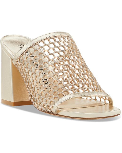 Stuart Weitzman Cayman 85 Block Square Toe Block Heel Slide Sandals in ...