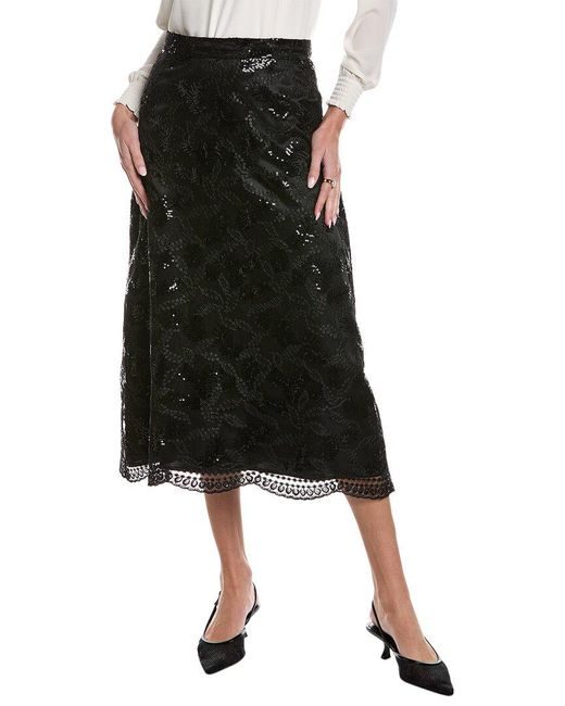 Anne Klein Sequin Mesh A-line Skirt in Black | Lyst Anne Klein Sequin Mesh A-line Skirt in Black | Lyst