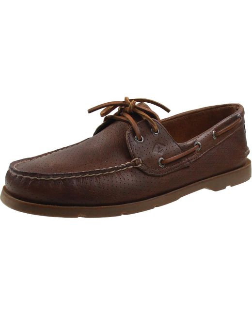 Sperry Top-Sider Lace-Up Leather Boat Shoes in Brown for Men | Lyst