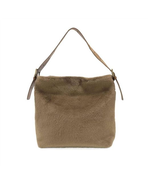 Joy Susan Teresa Faux Fur Hobo Bag in Natural | Lyst